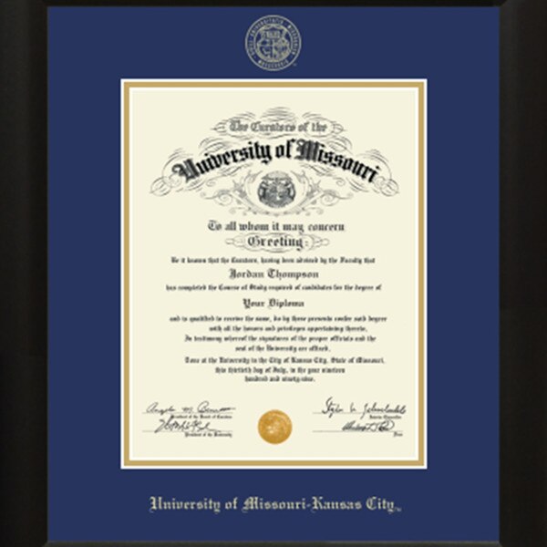 Royal Blue and Gold Mat UMKC Diploma Frame Gold Engraved Seal Tacoma ...