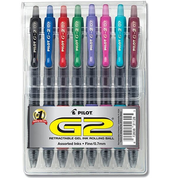 8 Pack Pilot G2 Assorted Pens